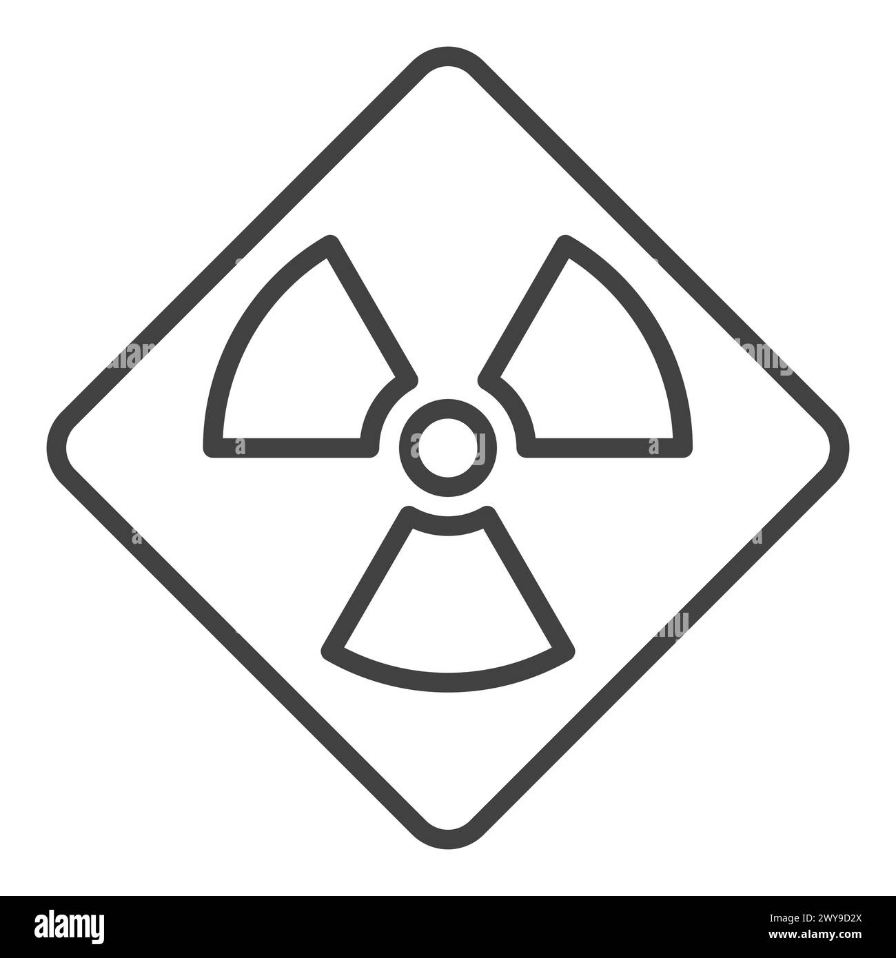 Vector Radiation Warning concept minimal linear icon or symbol Stock ...