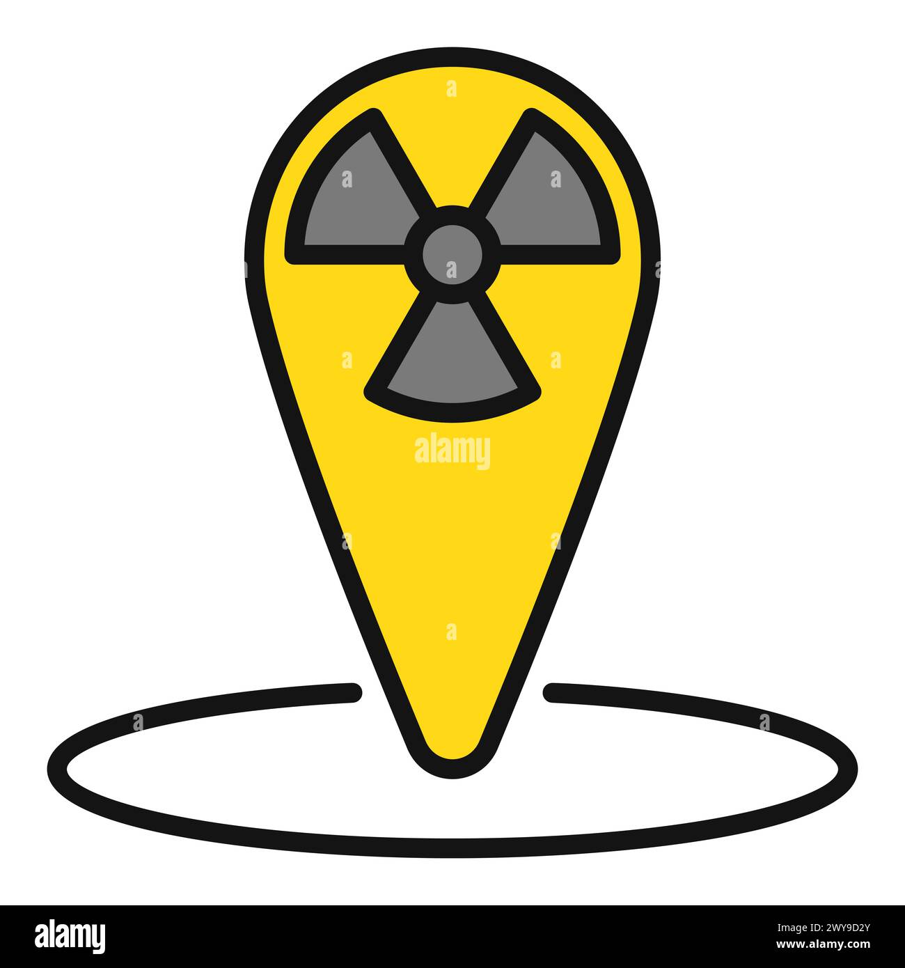 Radiation Geo Tag vector Danger Zone Navigation concept colored icon or ...