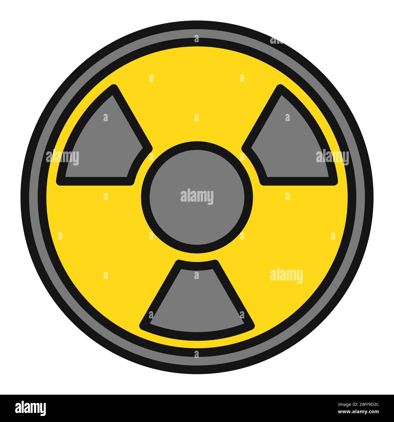 Radiation Radioactive Warning concept round vector colored icon or ...