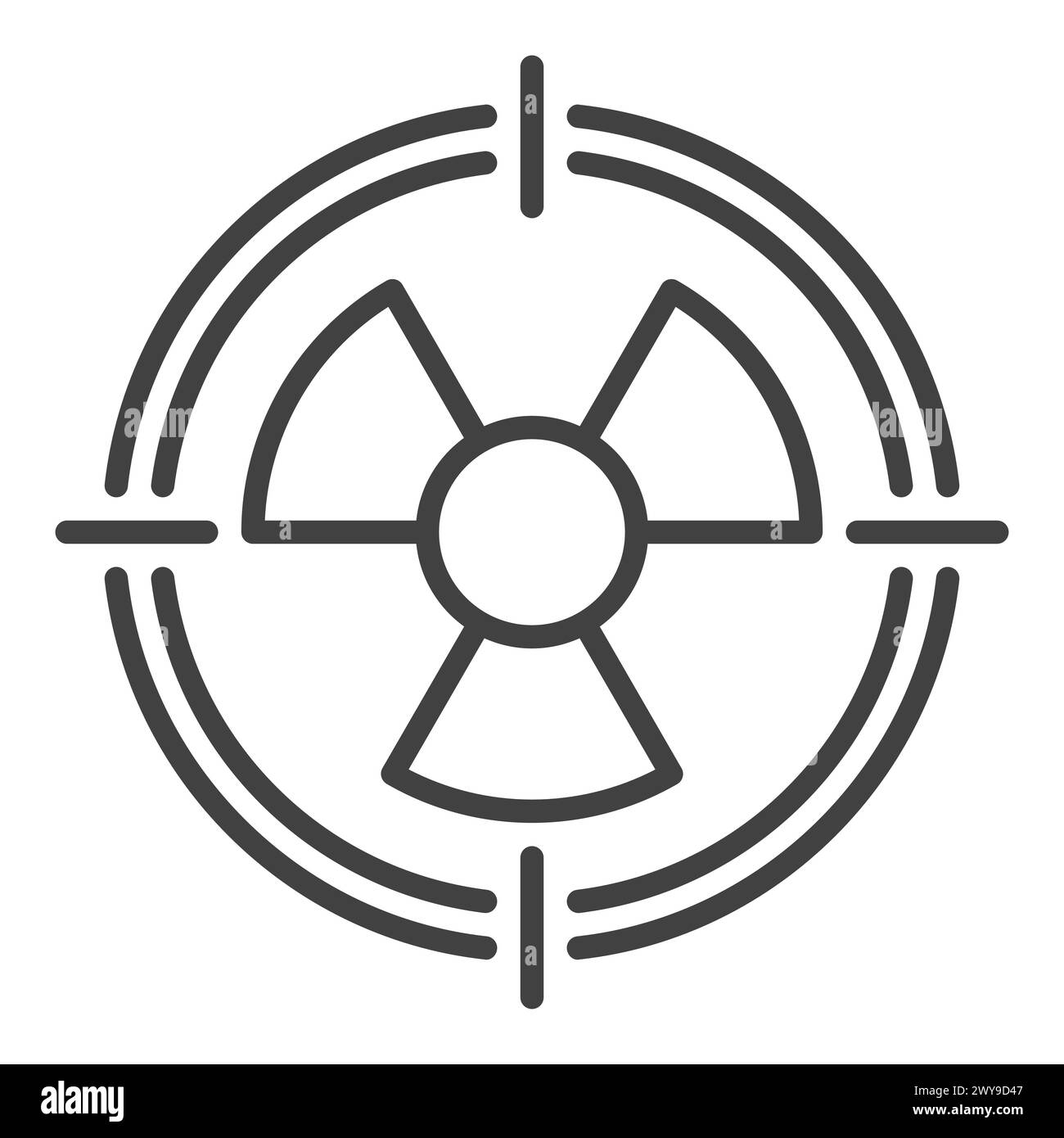 Radiation Target vector Radioactive Hazard concept icon or sign in thin line style Stock Vector ...