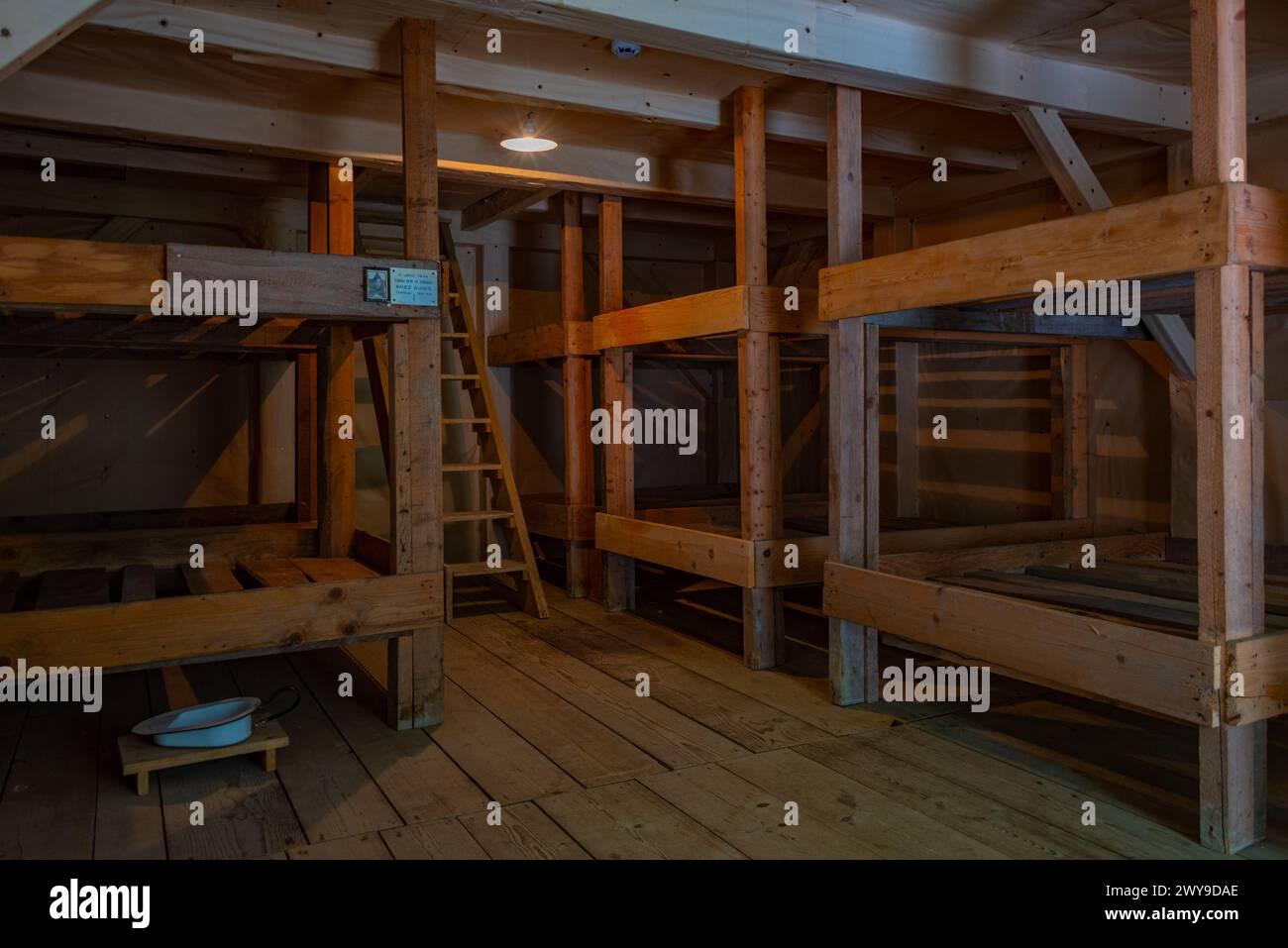 Cerkno, Slovenia, 28 June 2023: Interior of a wooden shed at The Franja ...
