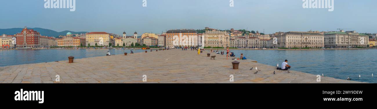 Trieste, Italy, 21 June 2023: Waterfront of Italian city Trieste Stock ...