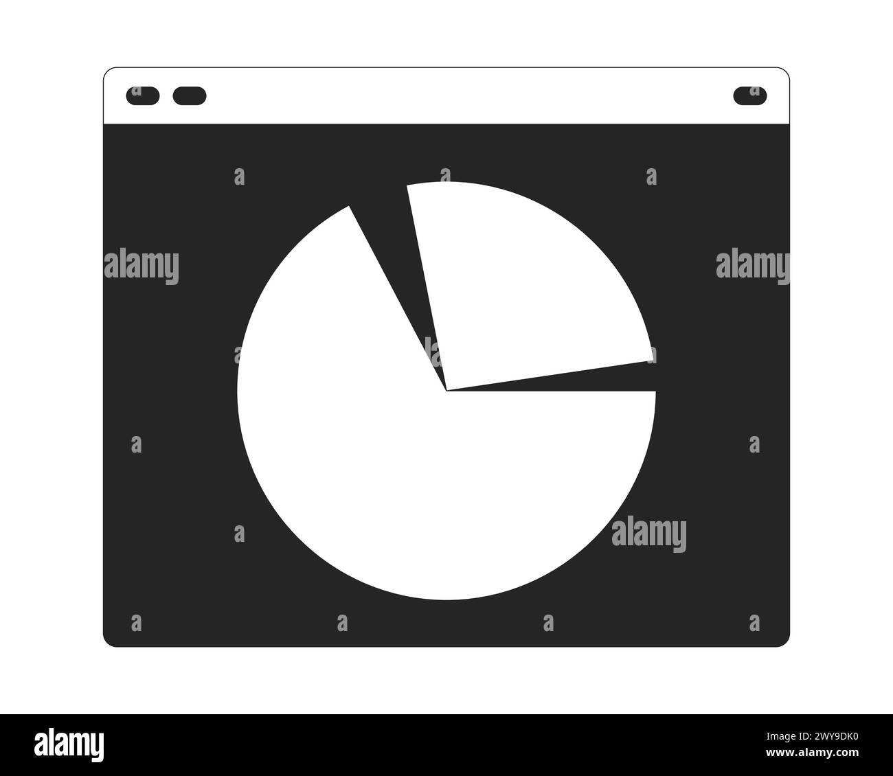 Graph pie chart webpage black and white 2D line cartoon object Stock ...
