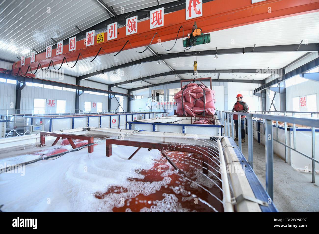 Shuangyashan, China's Heilongjiang Province. 4th Apr, 2024. A worker ...