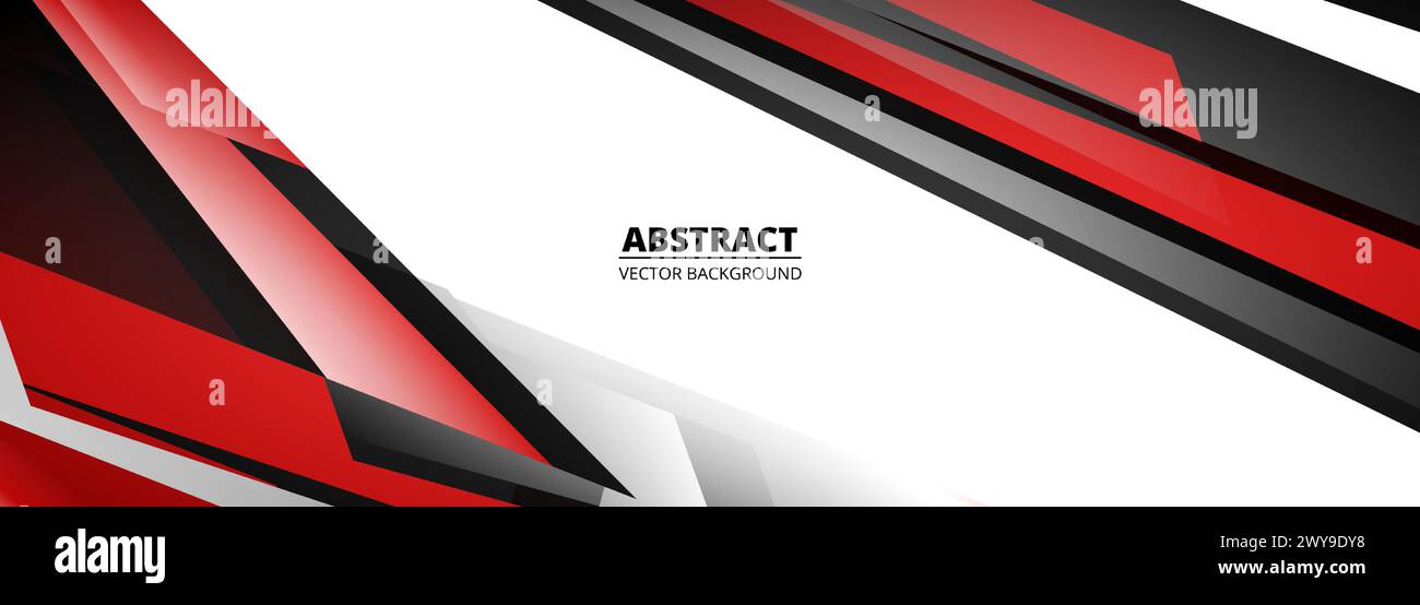 Abstract sport background with red, black and white geometric shapes ...