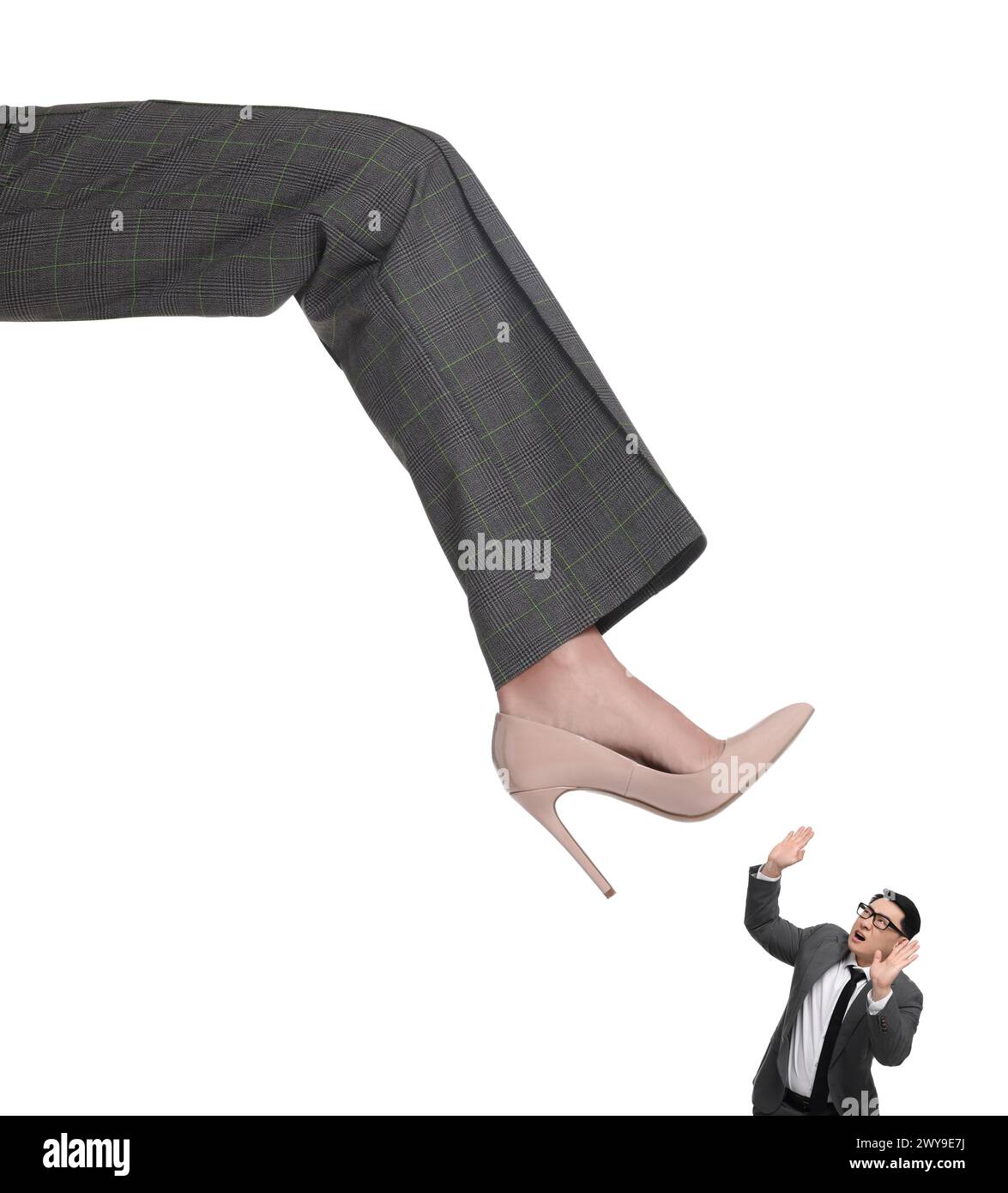 Giant foot stepping on man hi-res stock photography and images - Alamy