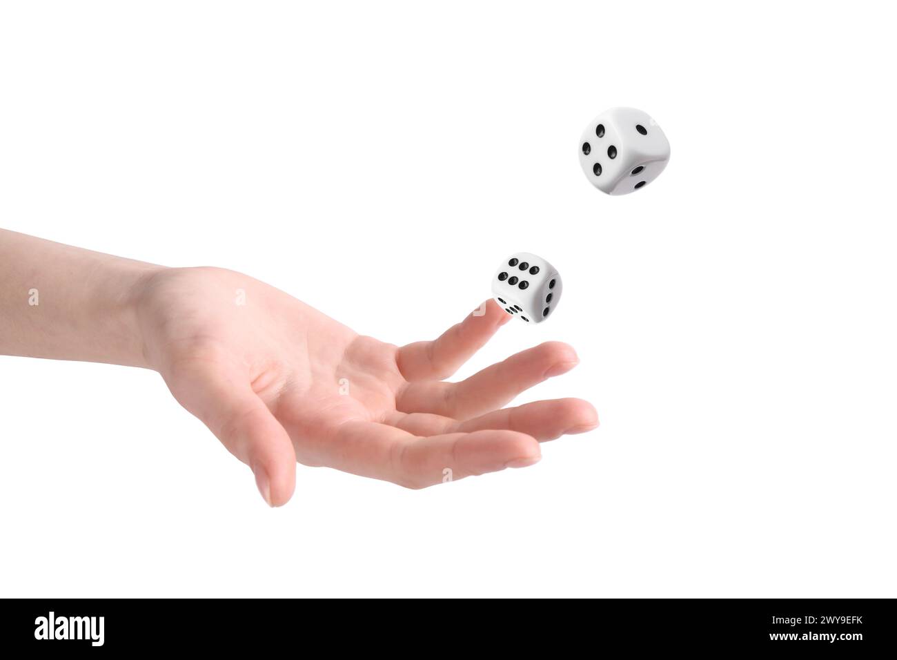 Closeup person throwing dice hi-res stock photography and images - Alamy