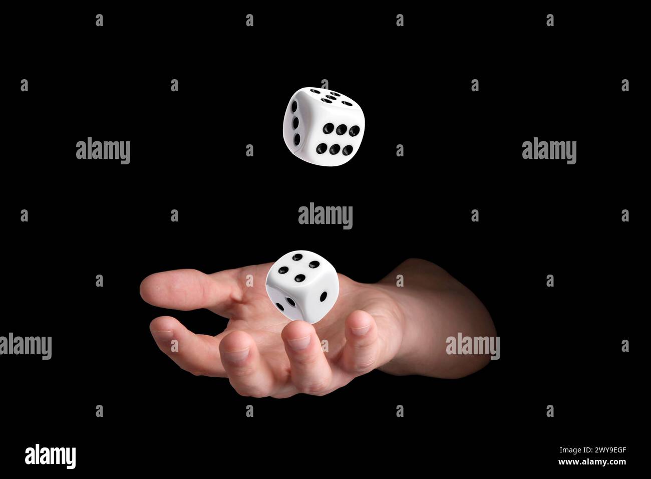 Dice rolling white background hi-res stock photography and images - Alamy