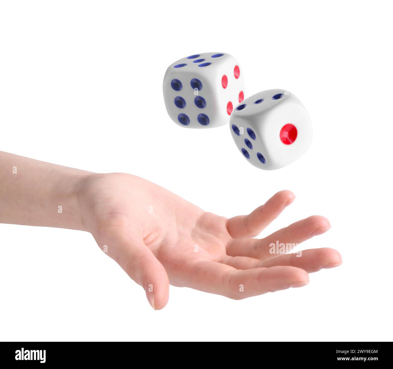 Hand throwing dice woman hi-res stock photography and images - Alamy