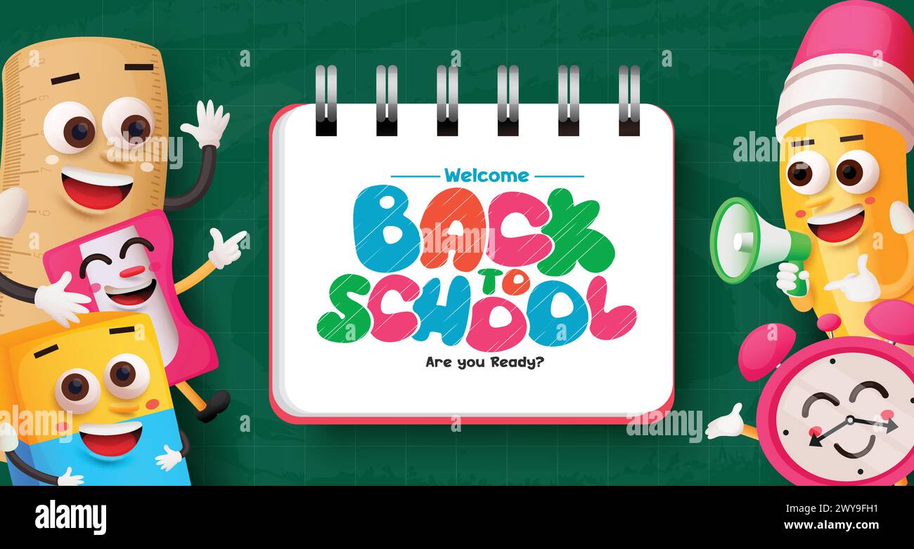 Back to school text vector template design. Welcome back to school ...
