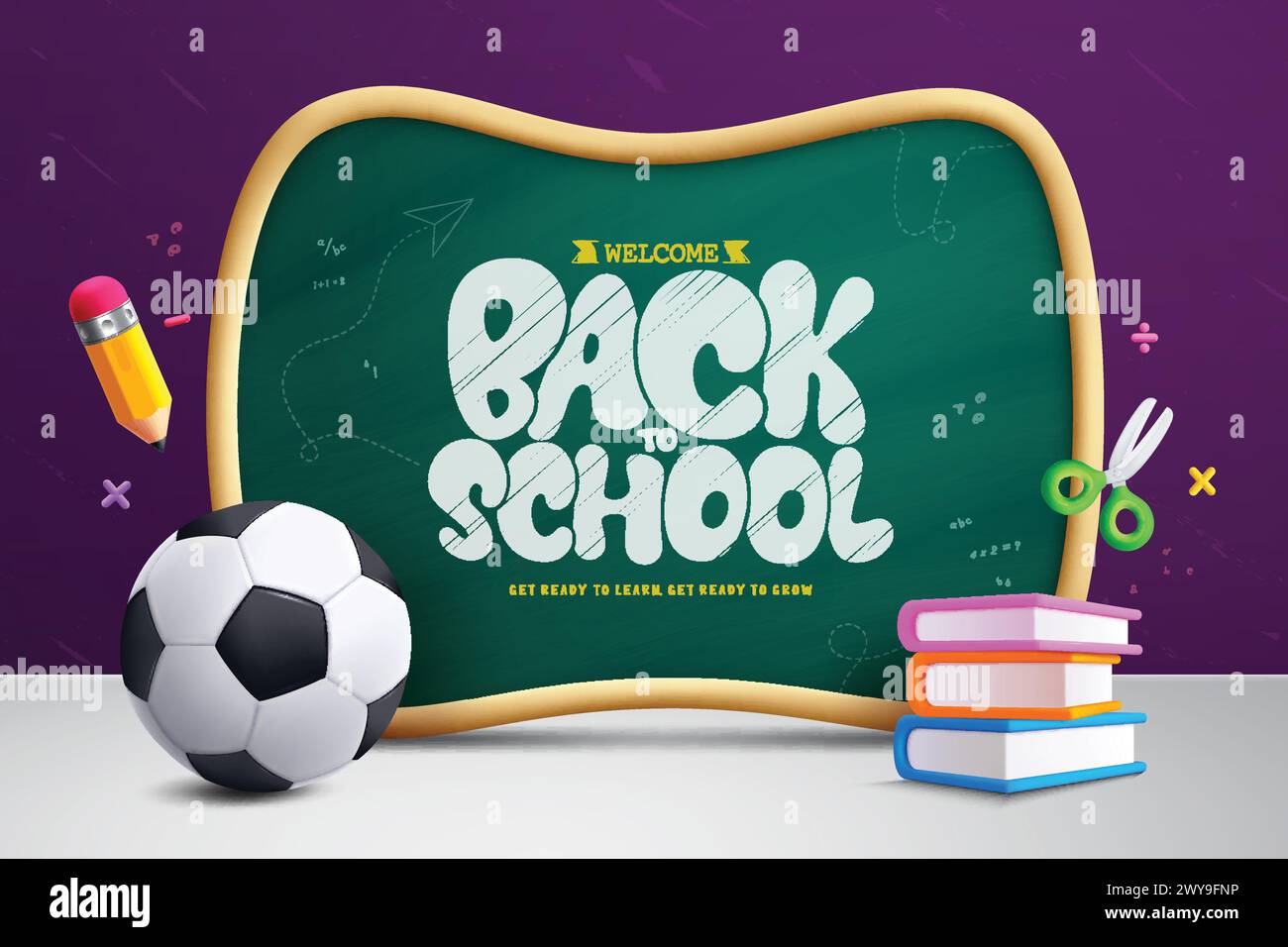 Back to school text vector template. Welcome back to school greeting in ...