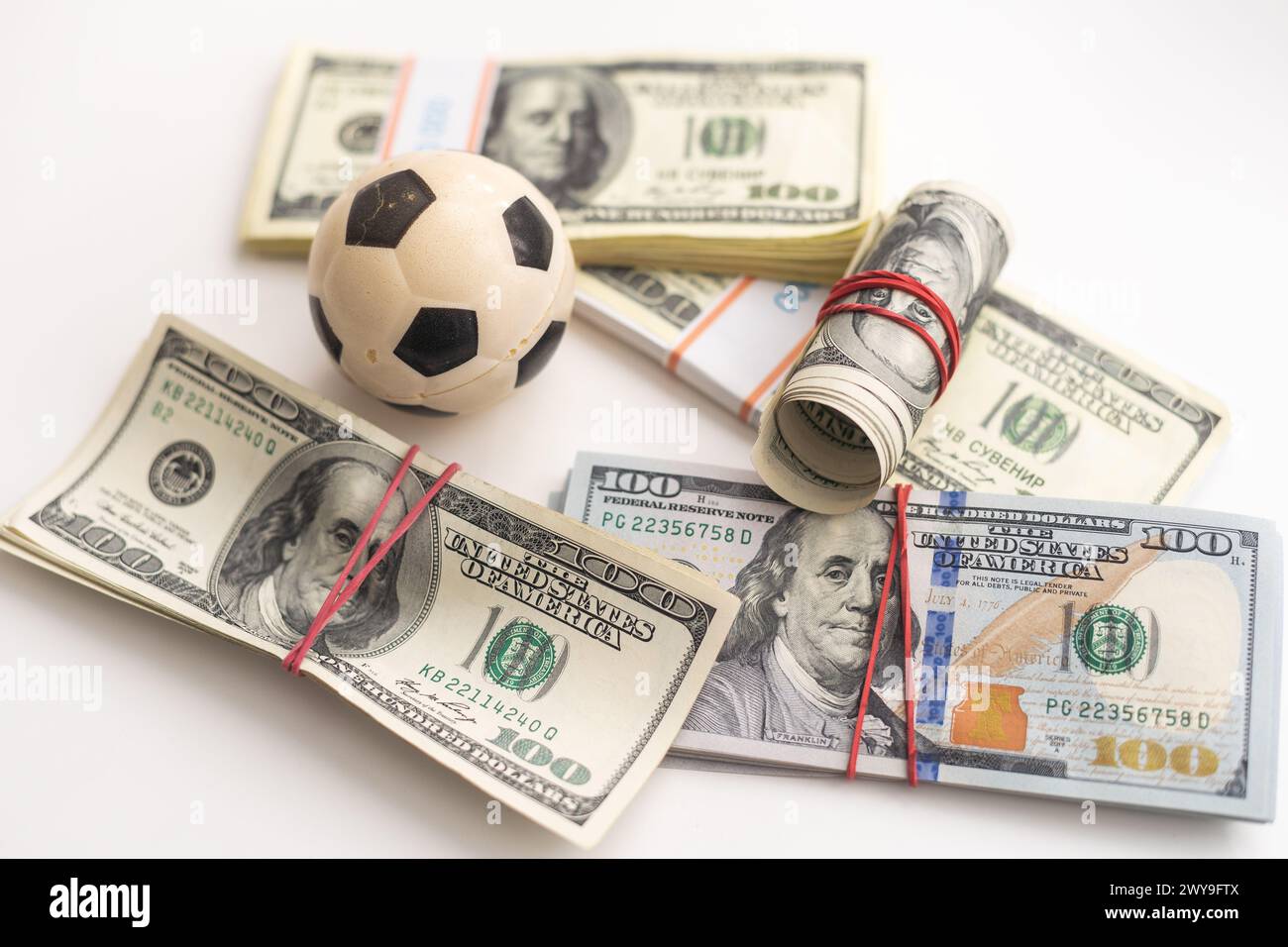 Money and soccer ball - sport and business background Stock Photo - Alamy