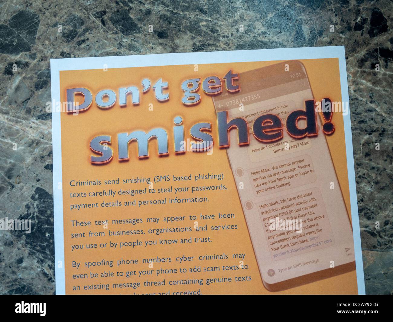 Dont get smished hi-res stock photography and images - Alamy