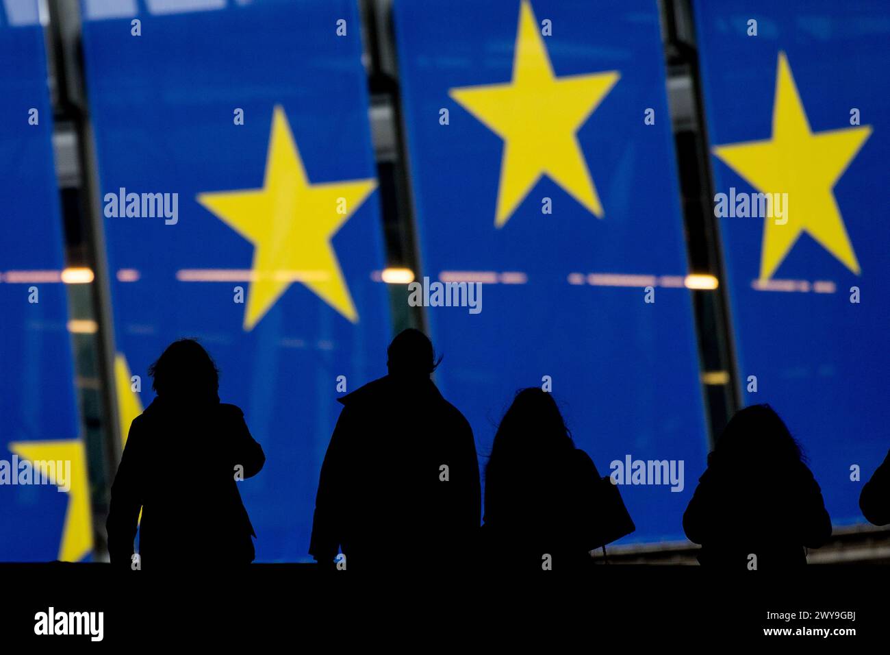 Esplanade and Altiero Spinelli building of the European Parliament seat ...