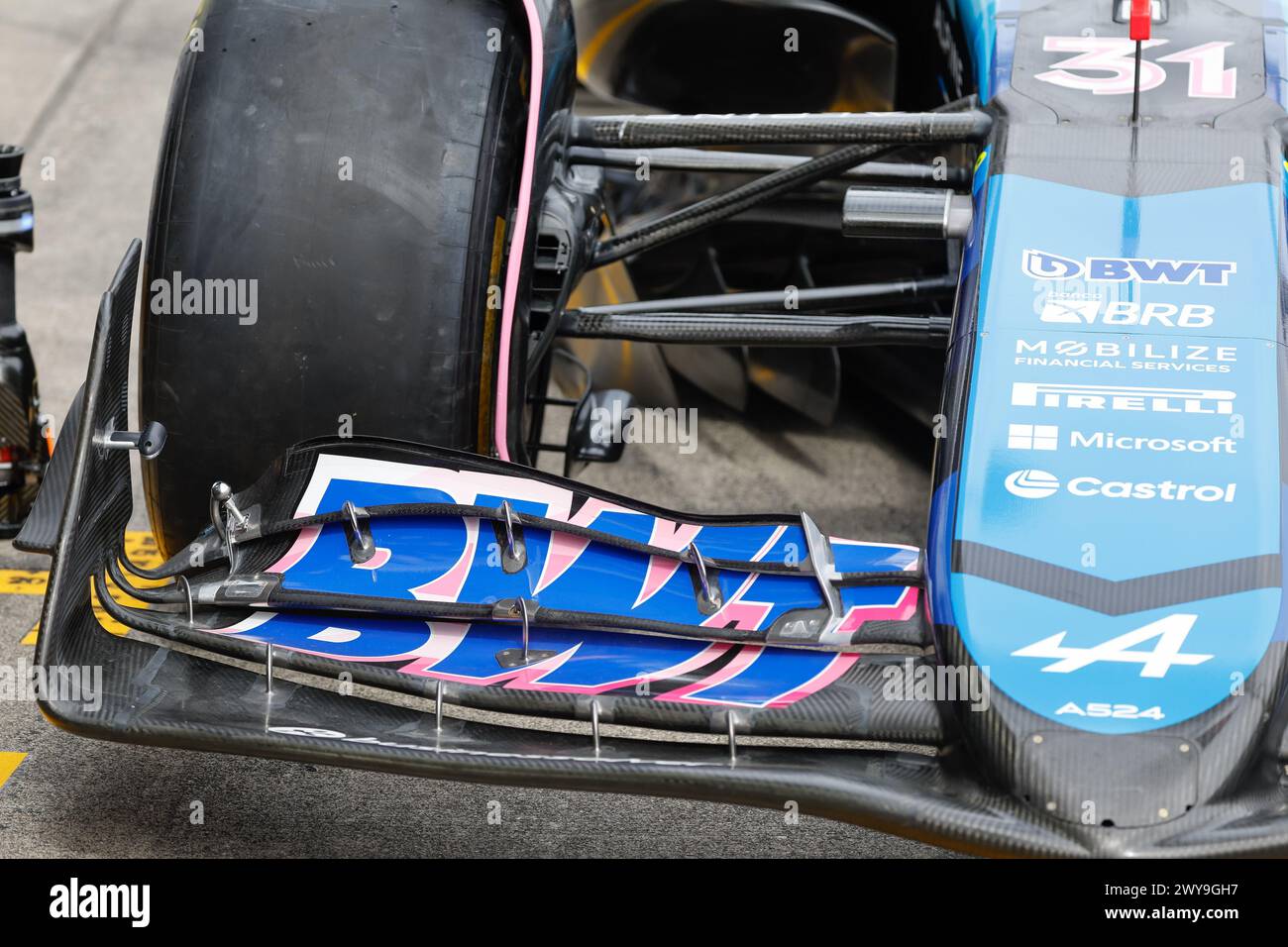 Alpine F1 Team A524, mechanical detail, New shape of all front wing ...