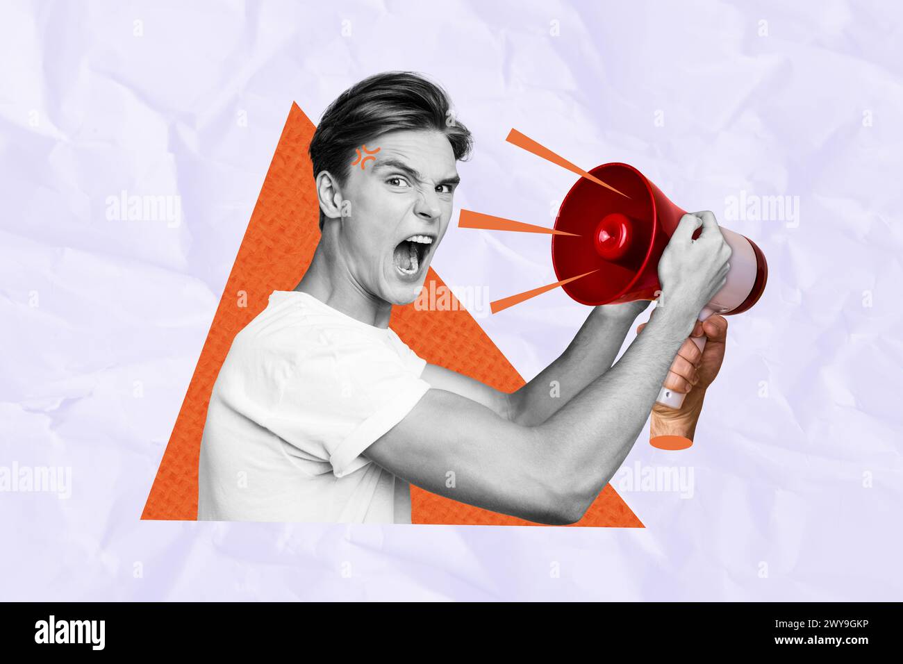 Composite trend artwork image collage of black white silhouette young ...