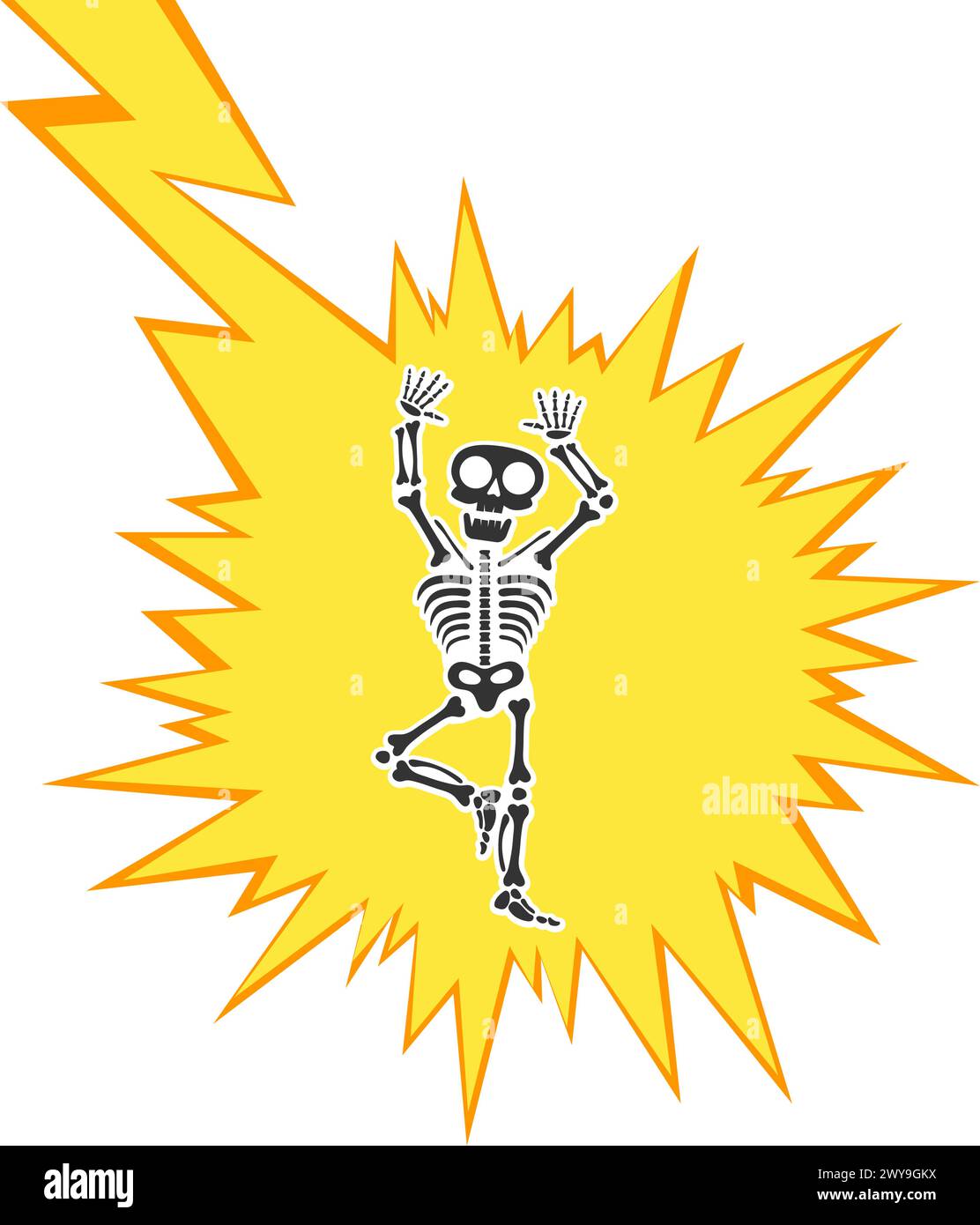 Skeleton electric shock by high voltage or lighting electrocuted ...