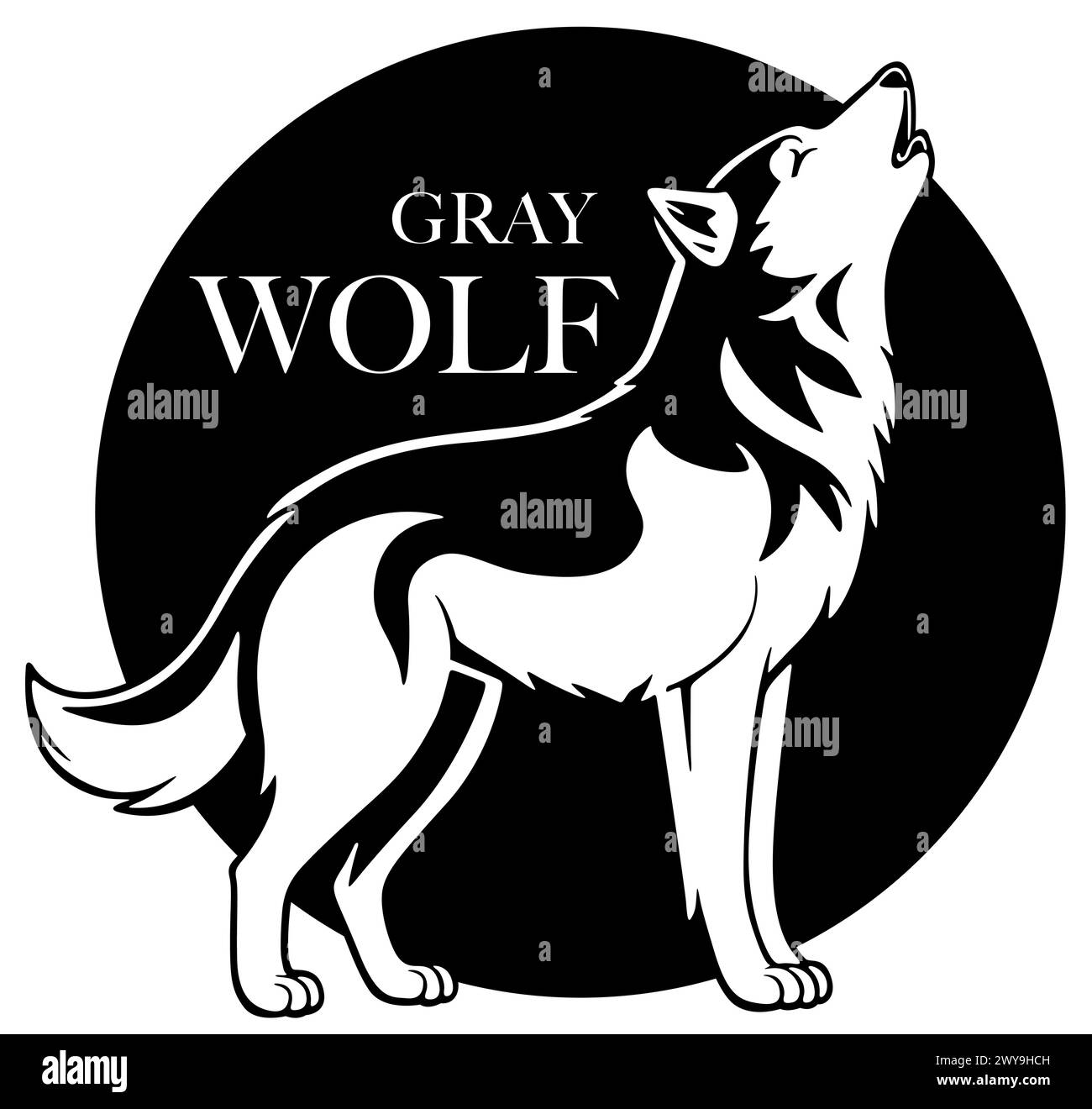 Drawing of a Howling Wolf as a Logo Stock Vector Image & Art - Alamy