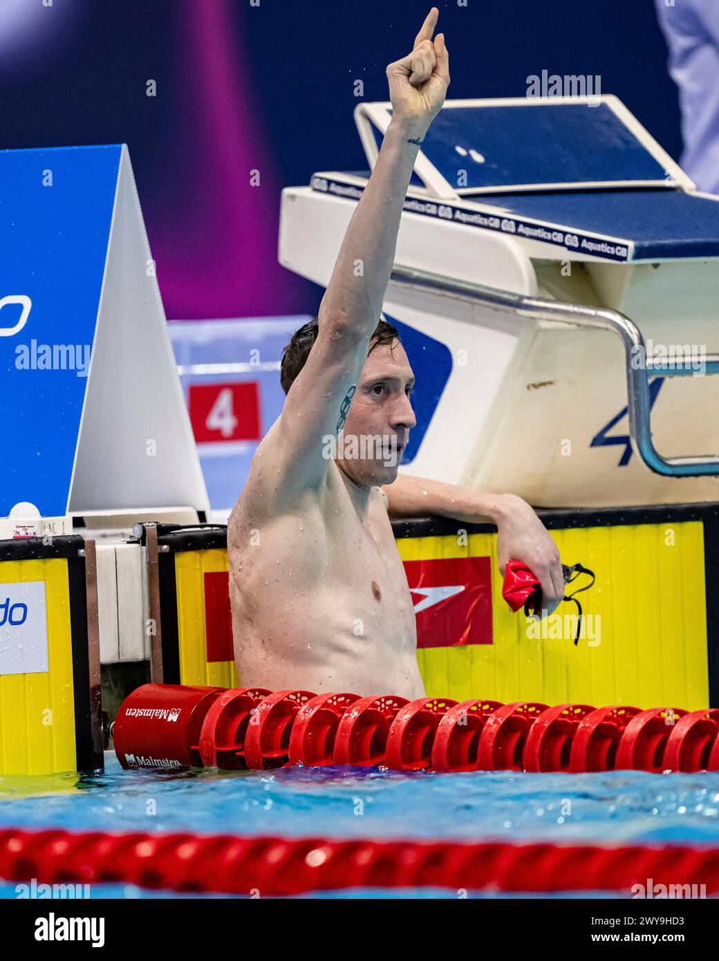 LONDON, UNITED KINGDOM. 04 April, 2024. Max Litchfield celebrates after ...