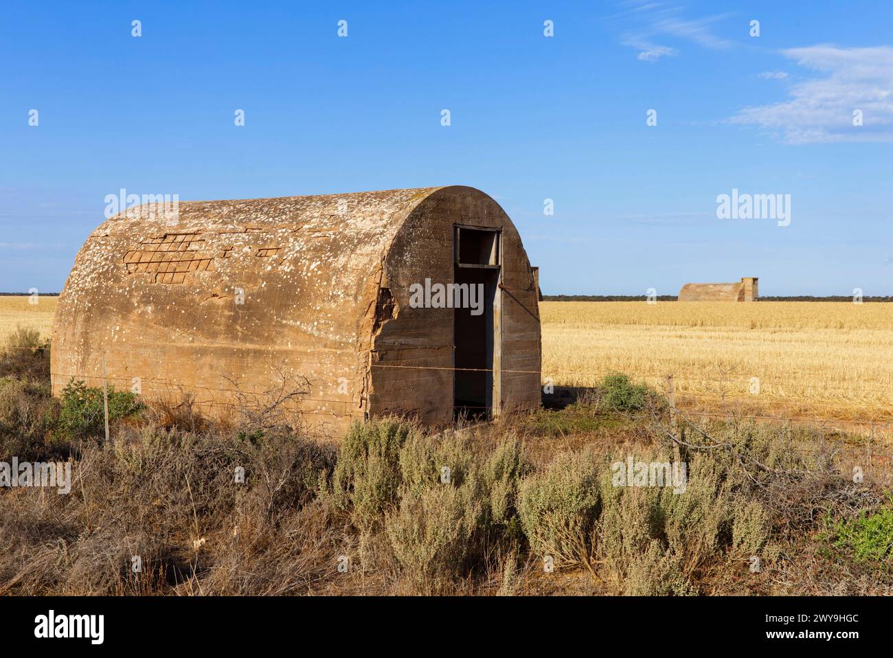 The Igloo constructed bunkers from WWII in a wheat field near Port ...