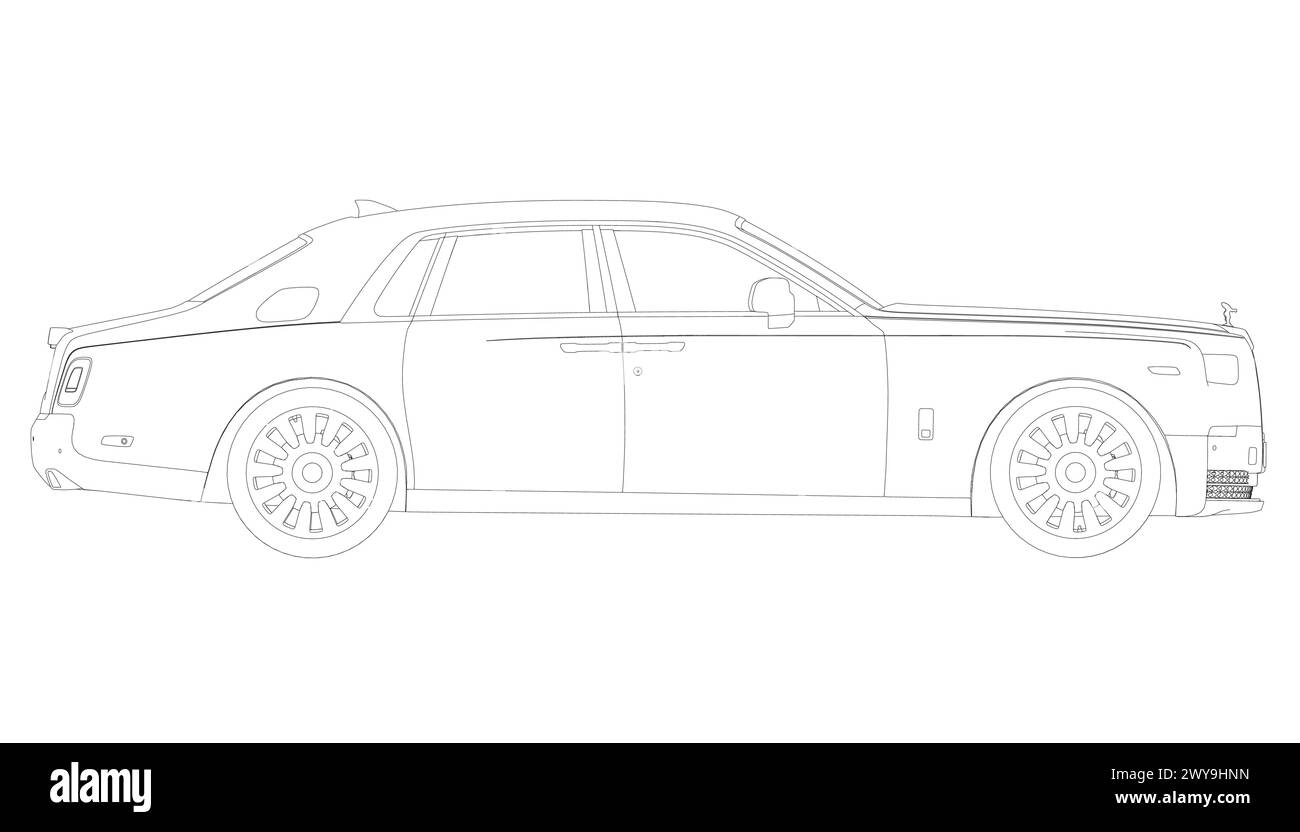 Car side view line drawing vector hi-res stock photography and images ...