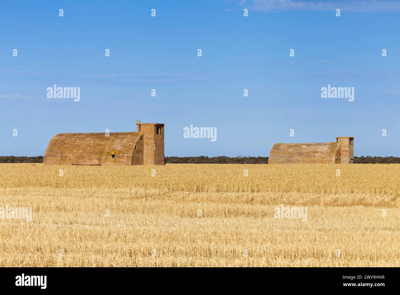 The Igloo constructed bunkers from WWII in a wheat field near Port ...