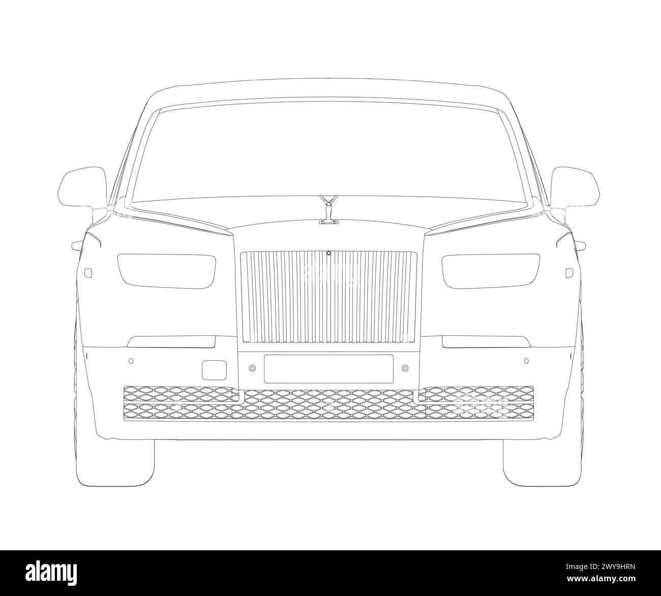 Contour of a luxury car on a white background. Modern sport car sketch ...