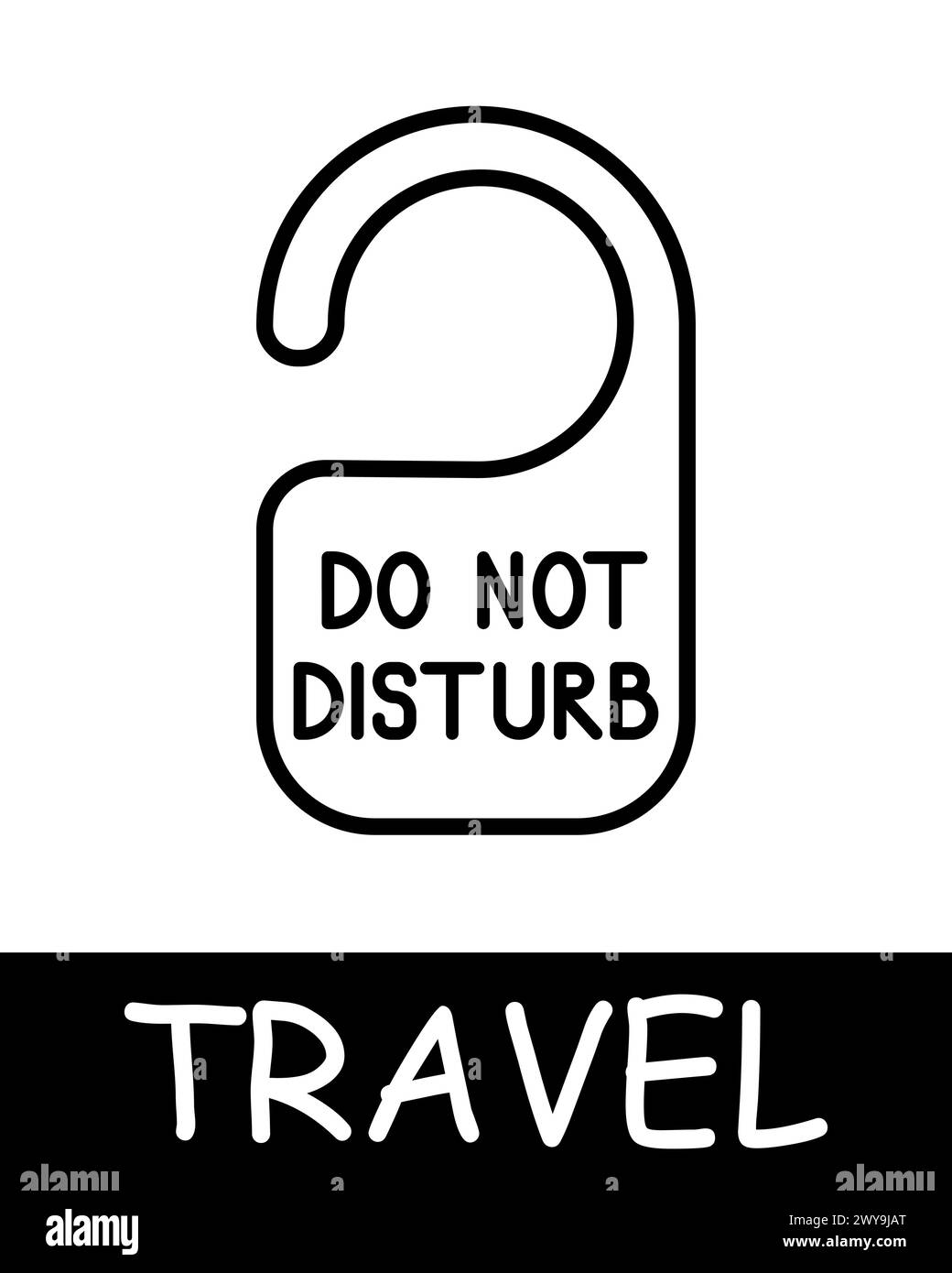 Do not disturb icon. Travel, hotel, room, personal space, enjoy moments ...