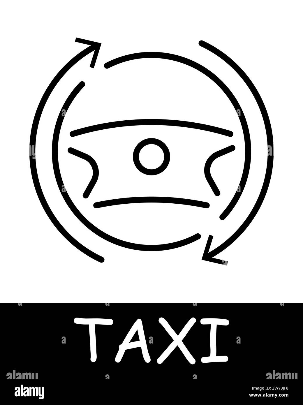 Taxi steering wheel icon. Turn, car, vehicle, silhouette, simplicity ...