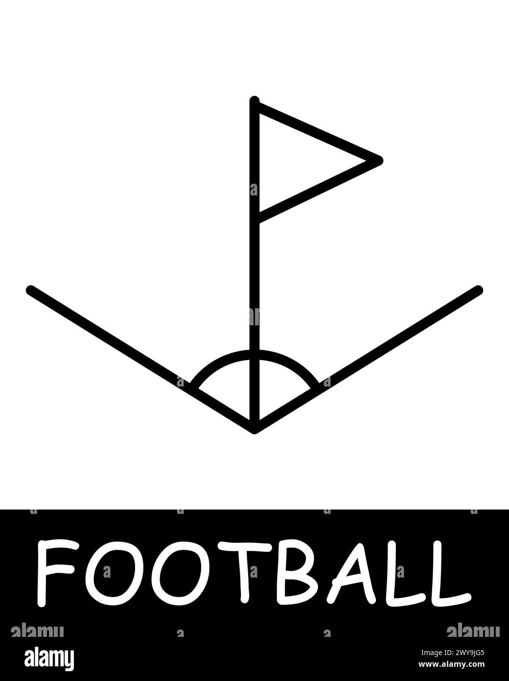 Football field icon. Strategy, tactics, angle, flag, outdoor activity ...