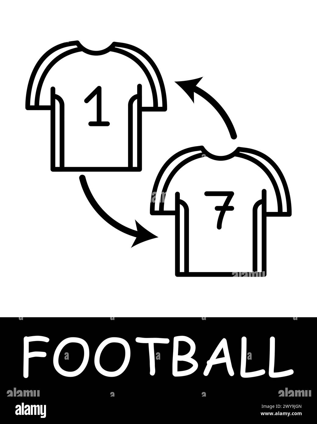 T shirt, player change icon. Strategy, number, replacement, outdoor ...