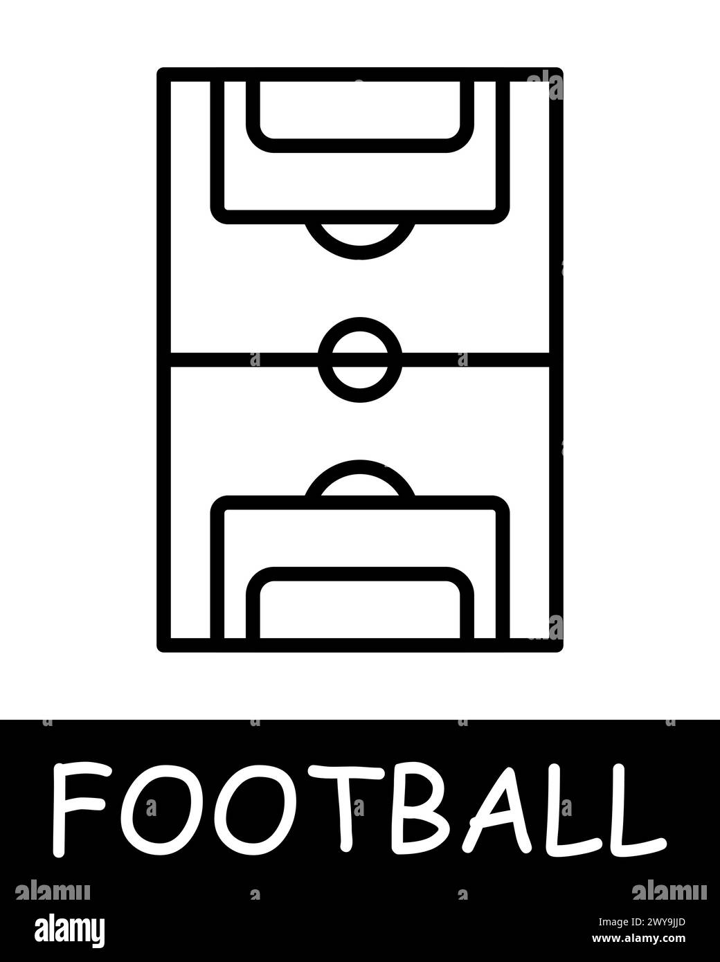 Football field icon. Strategy, tactics, outdoor activity, useful hobby ...