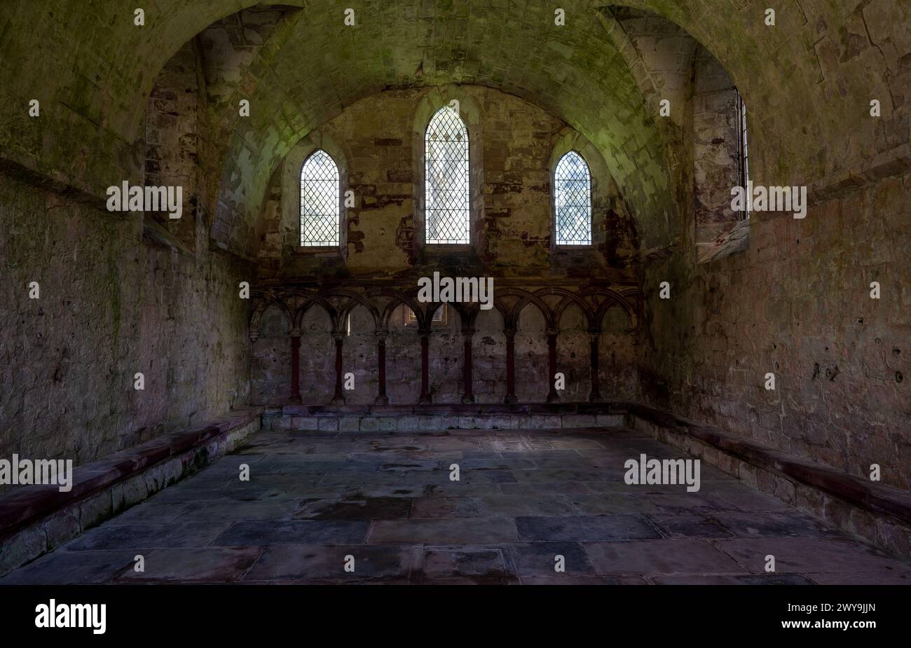 The Chapter House at Dryburgh Abbey in the Scottish Borders, Scotland ...