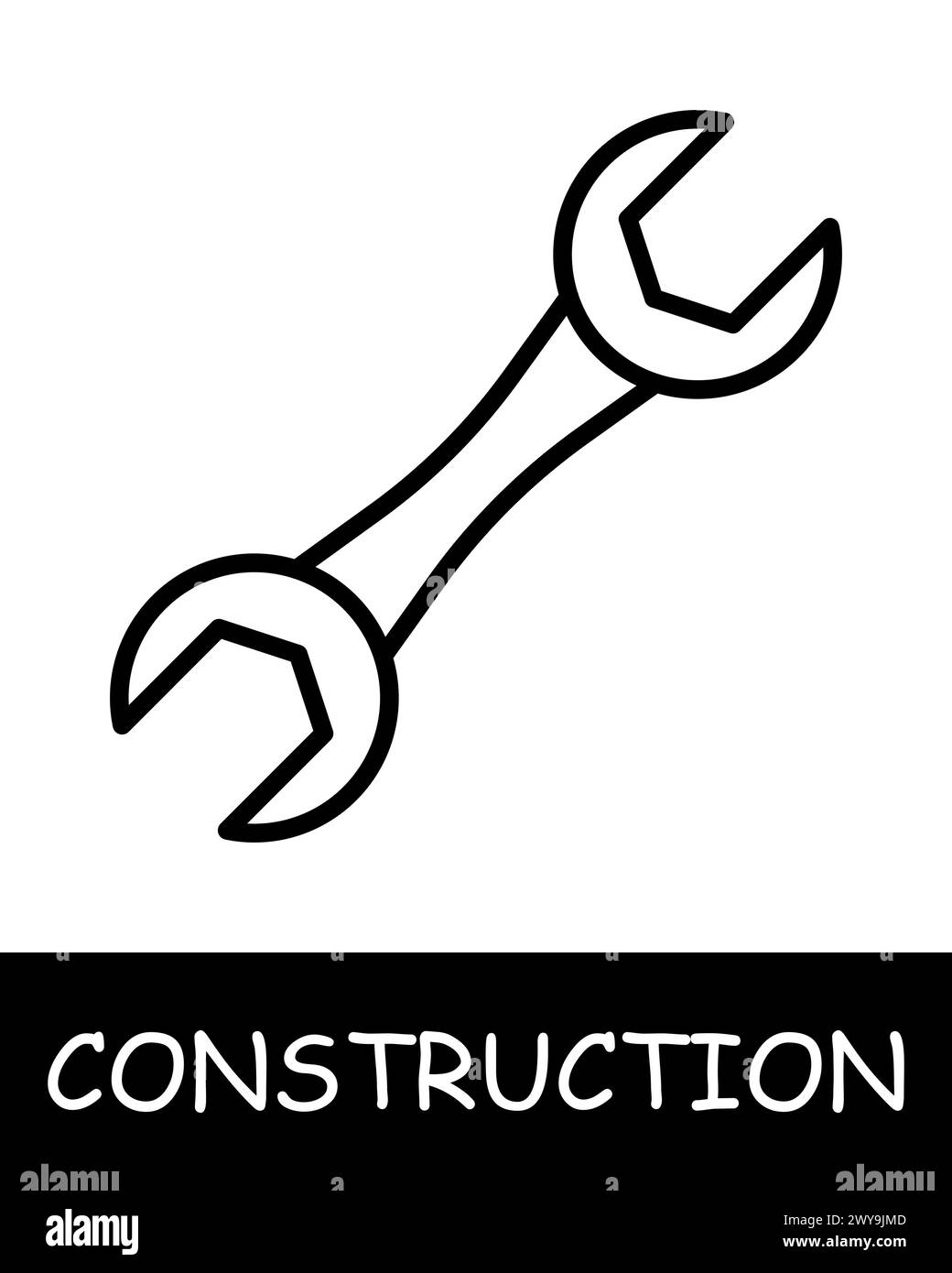 Construction, technology icon. Construction equipment, wrench, device ...
