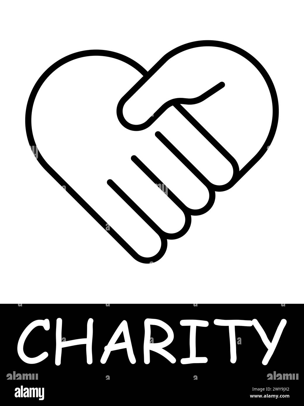 Charity, hand, heart icon. Teamwork, support, gift, endowment, donation ...