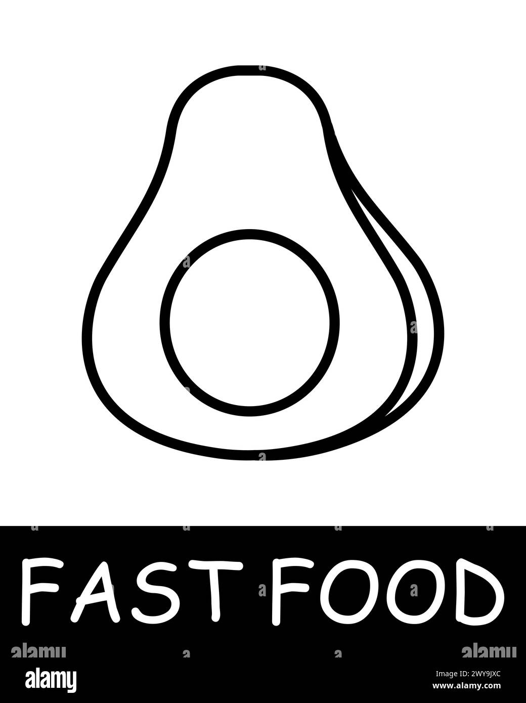Fast food icon. Junk food, avocado, carbohydrates, high percentage of ...