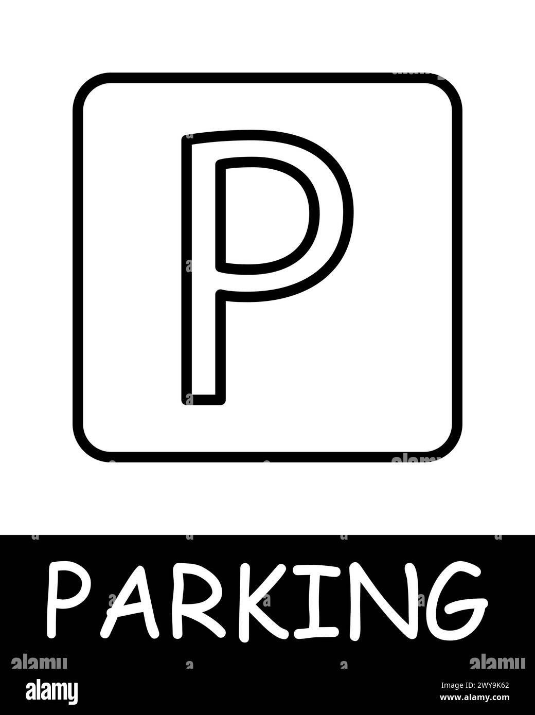 Parking, P sign icon. Vehicle management, convenient transport ...
