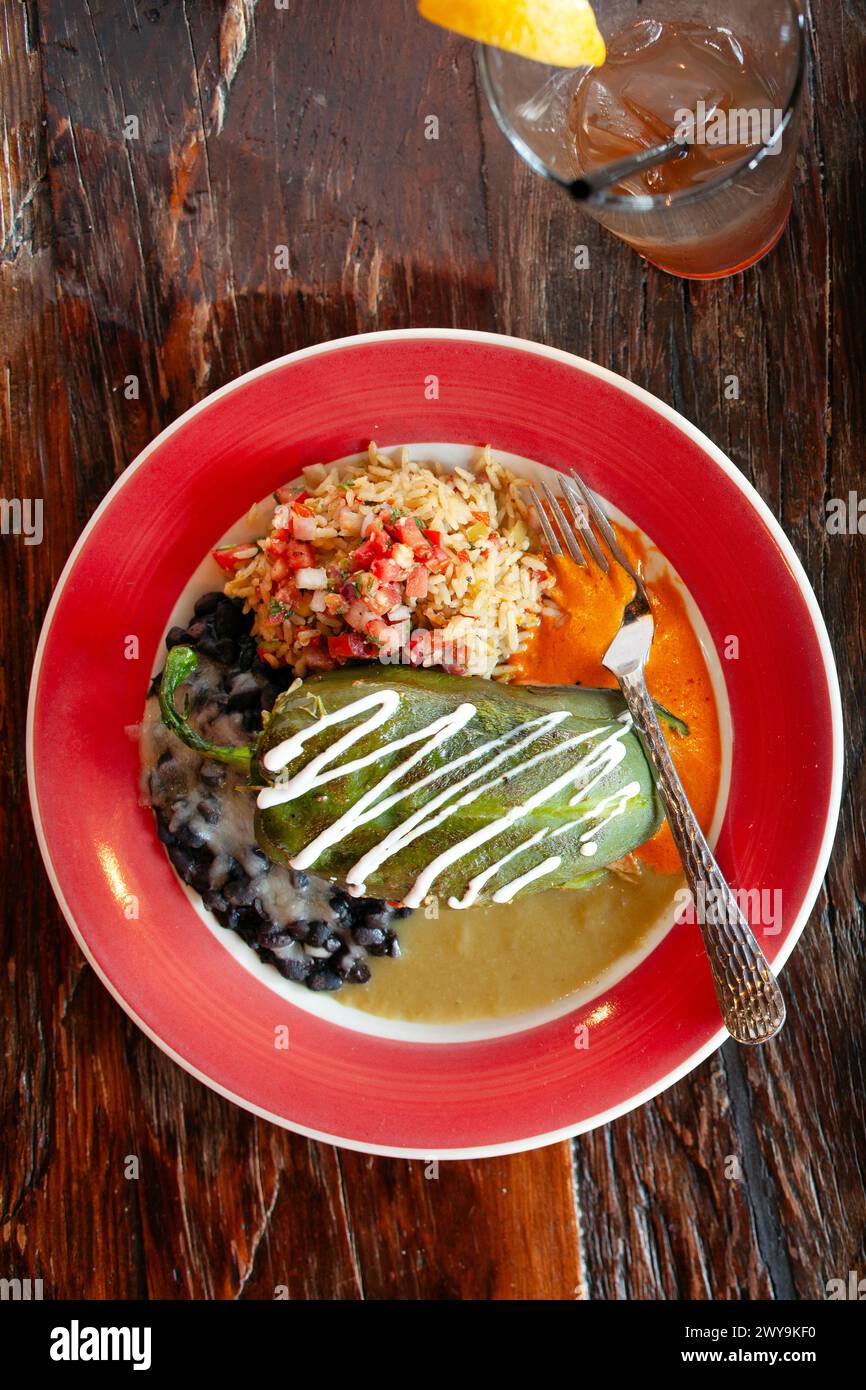 A chile relleno Mexican food entree Stock Photo - Alamy