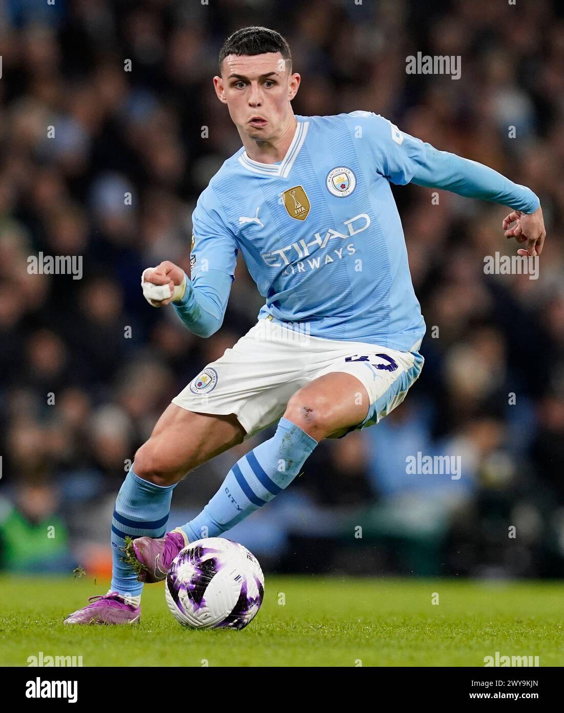 Manchester, England, 3rd April 2024. Phil Foden of Manchester City ...