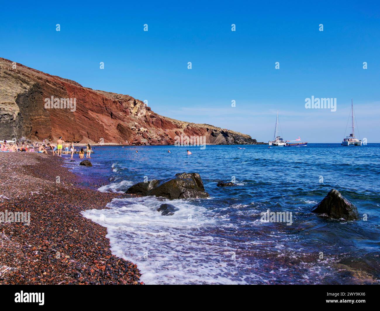 The Red Beach, Santorini Thira Island, Cyclades, Greek Islands, Greece ...