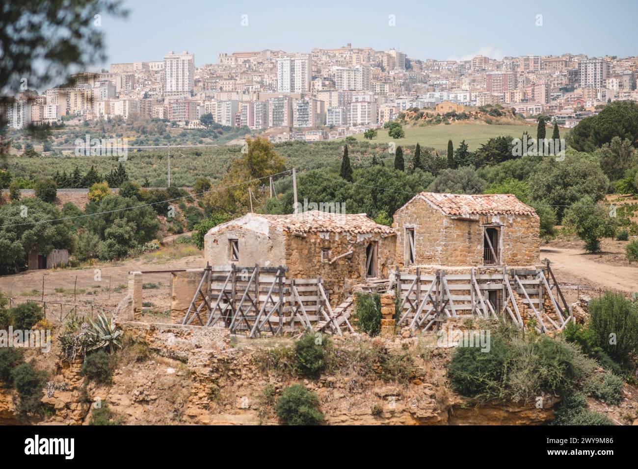 View of Agrigento and surroundings from a hill Stock Photo - Alamy