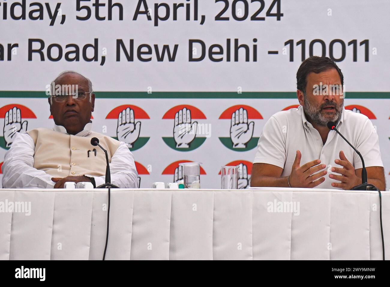 New Delhi, Delhi, India. 5th Apr, 2024. India's main opposition party president of the Indian ...