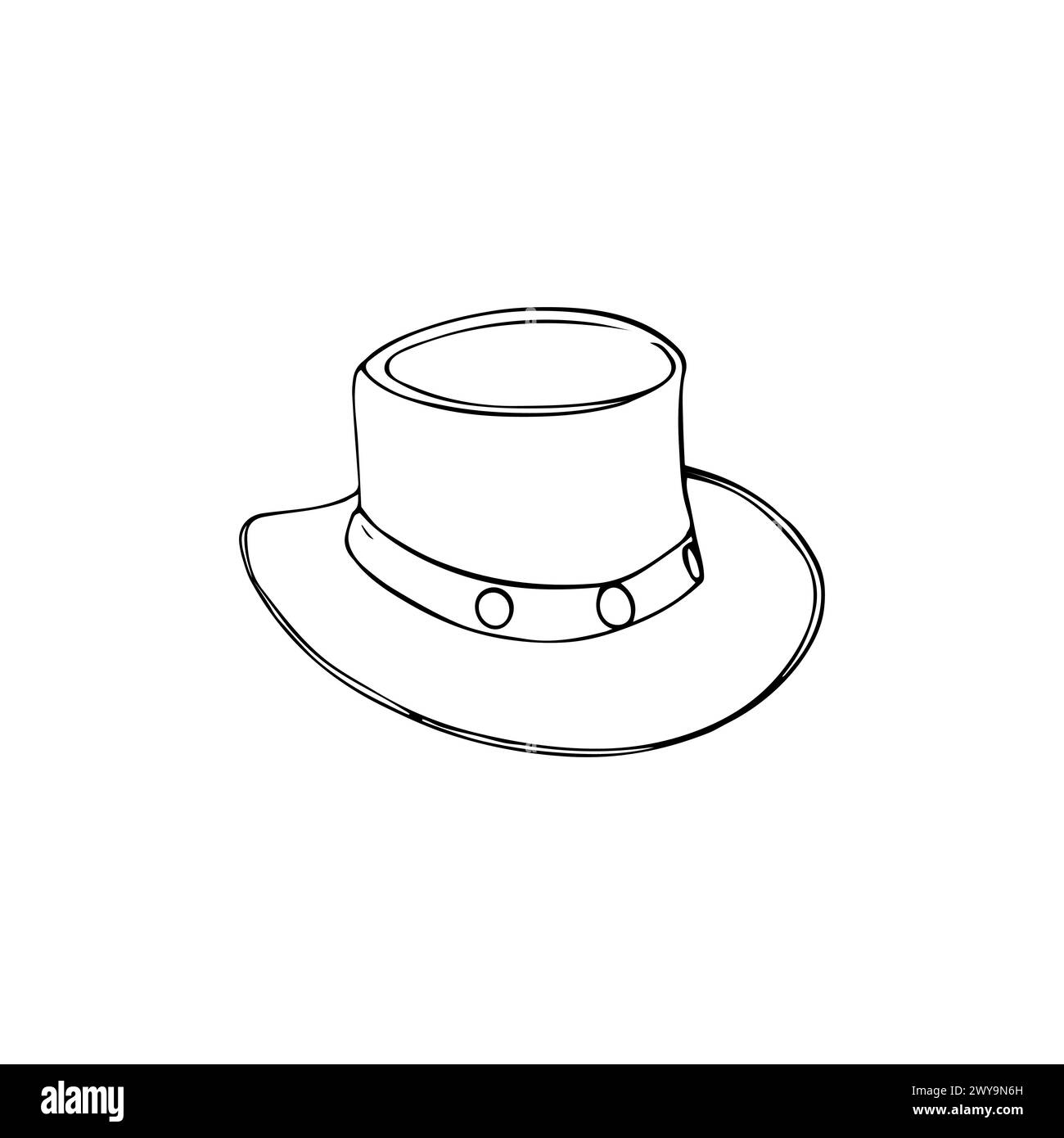 Hand-drawn cowboy hat. Cowboy hat illustration. Isolated vector ...
