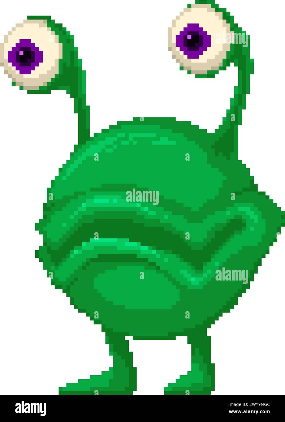 Pixel art green alien monster for video game. Vector illustration Stock ...