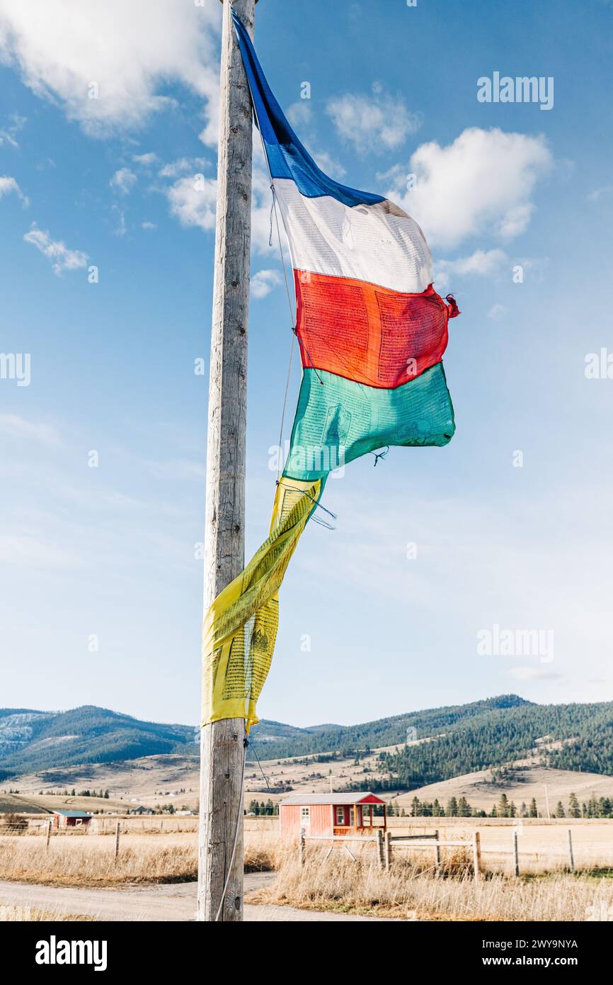 Prayer flag pole hi-res stock photography and images - Alamy
