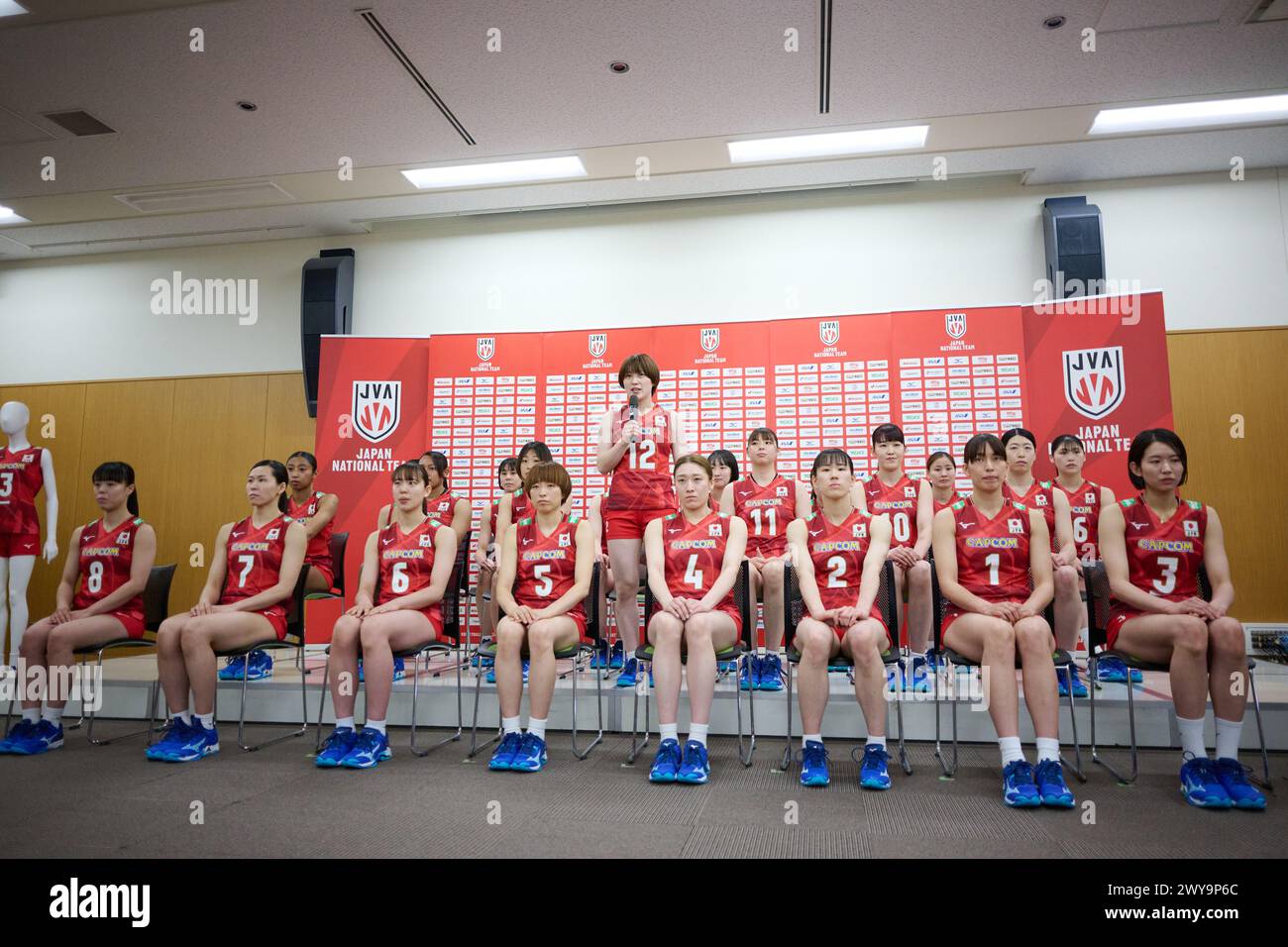 Tokyo, Japan. Credit: MATSUO. 5th Apr, 2024. Japan Women's team group (JPN) Volleyball : Japan ...