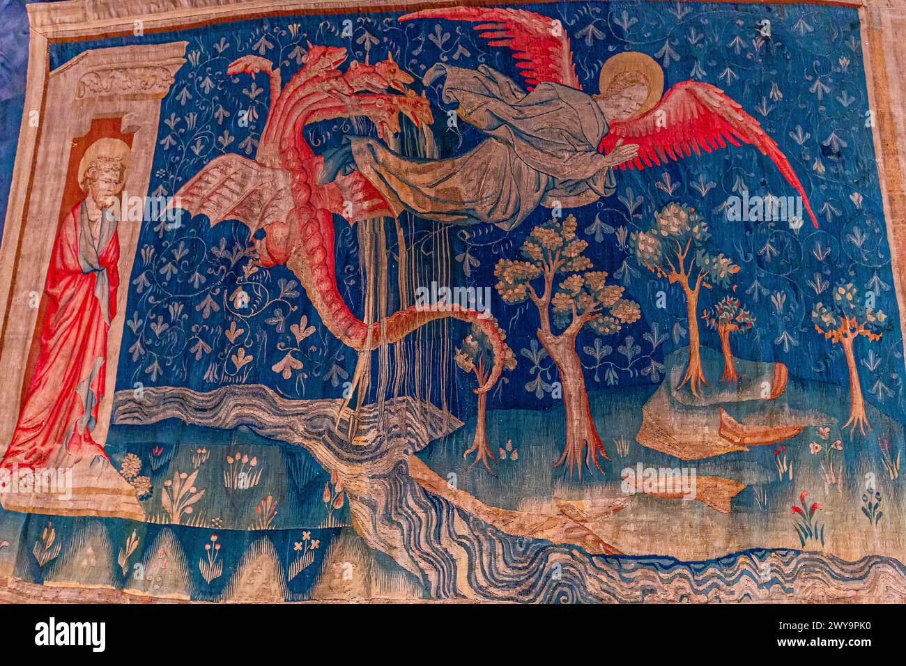 ANGERS, FRANCE, MARCH 23, 2024 : Apocalypse medieval tapestry, by Jean ...
