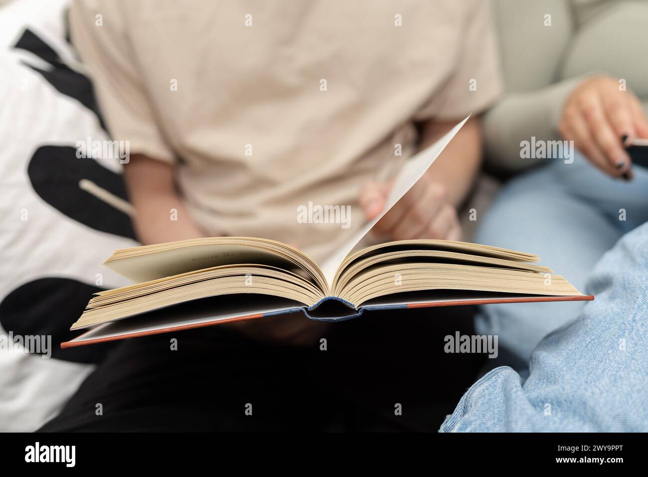 Close-up of an open book Stock Photo - Alamy