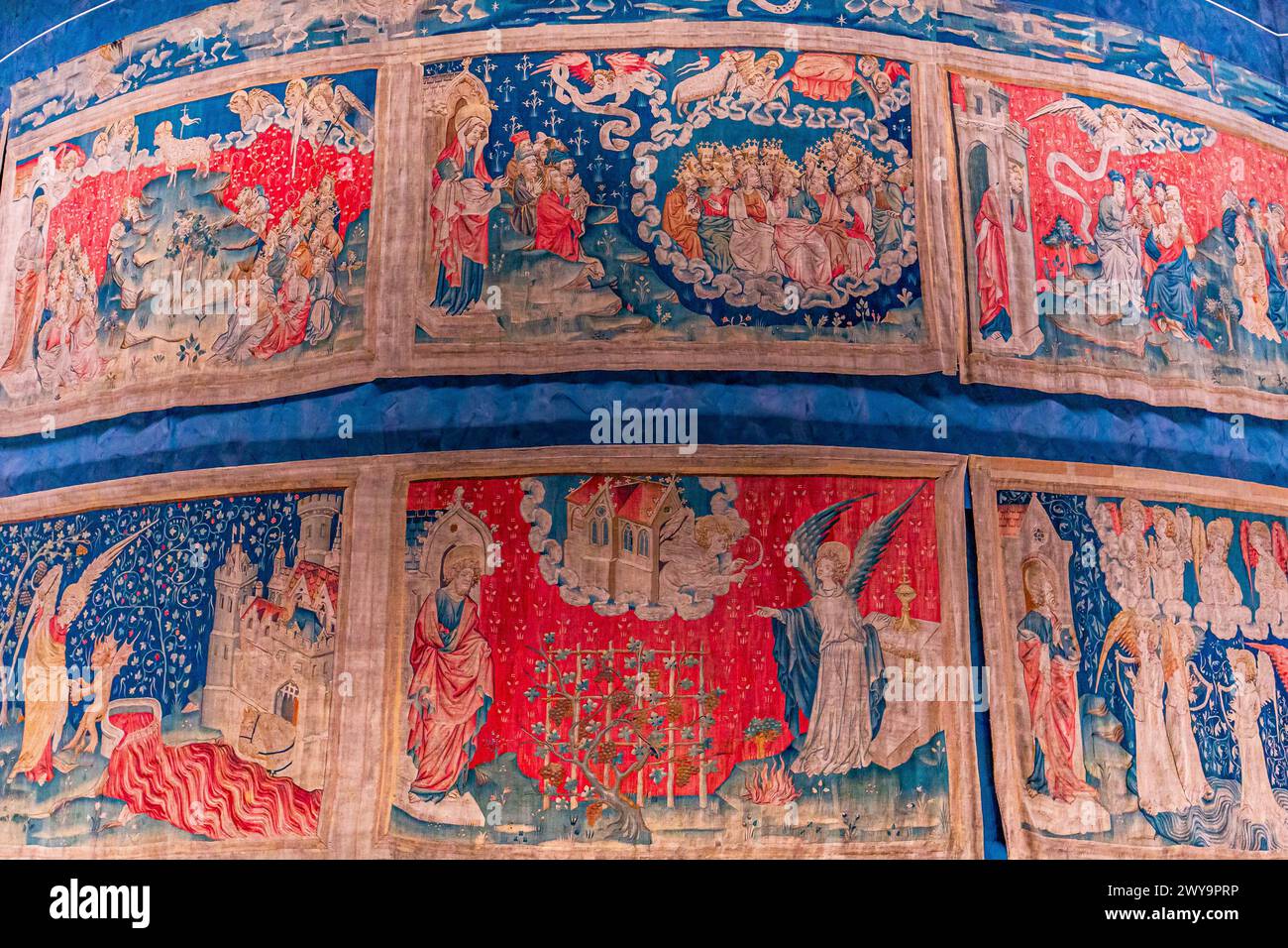 ANGERS, FRANCE, MARCH 23, 2024 : Apocalypse medieval tapestry, by Jean ...