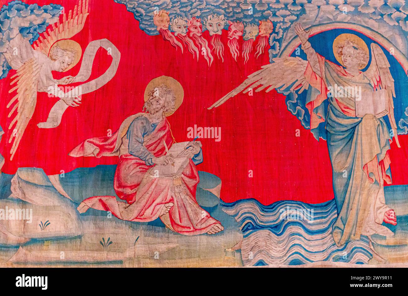 ANGERS, FRANCE, MARCH 23, 2024 : Apocalypse medieval tapestry, by Jean ...